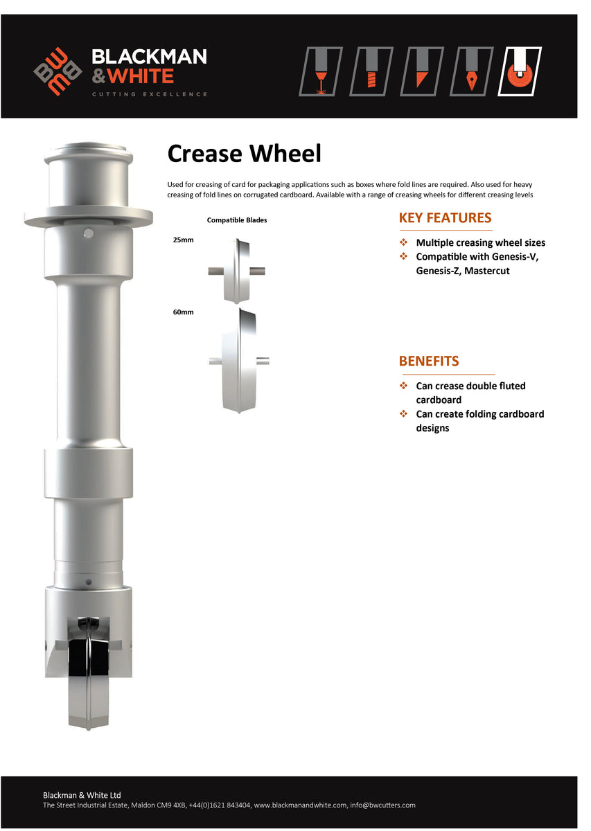 Crease Wheel 26mm or 60mm Toolhead – Cutting Resources